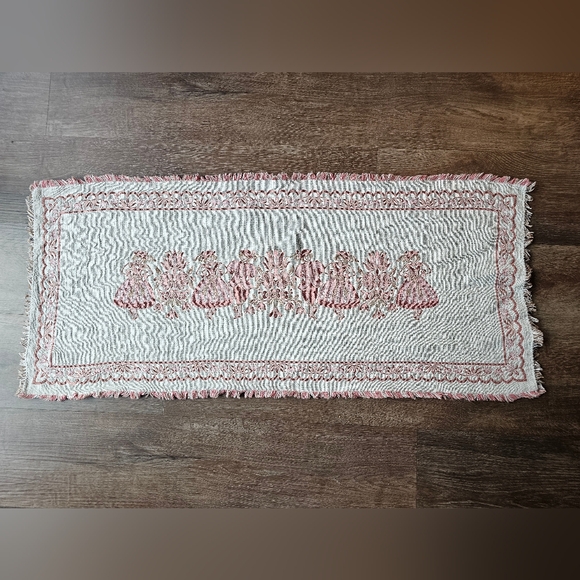Dining | Vintage Austrian Table Runner Tapestry Dutch Dancing Folk Art ...